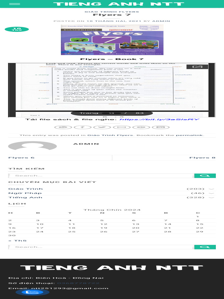 Giáo Trình Cambridge Flyers - Book 7 | PDF