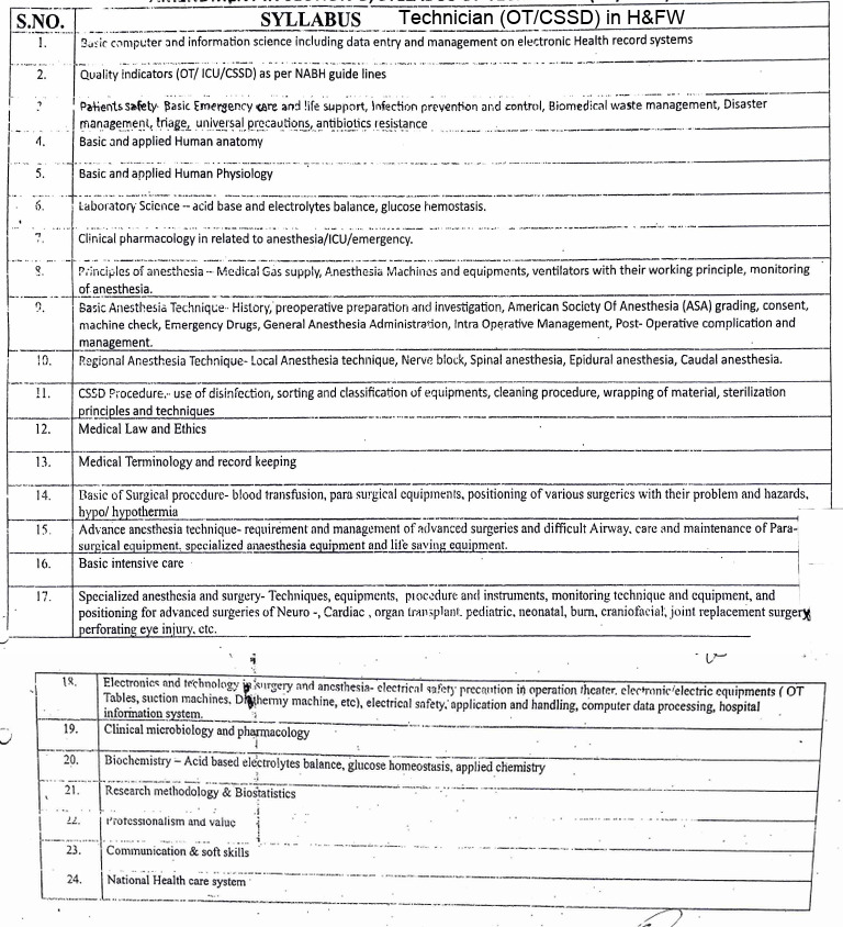 Technician Ot Cssd In H Fw Pdf