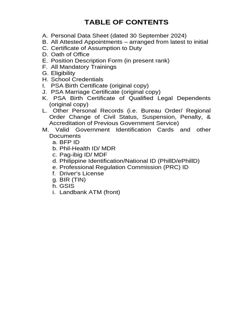 Updating 201 2024 - Table of Contents | PDF