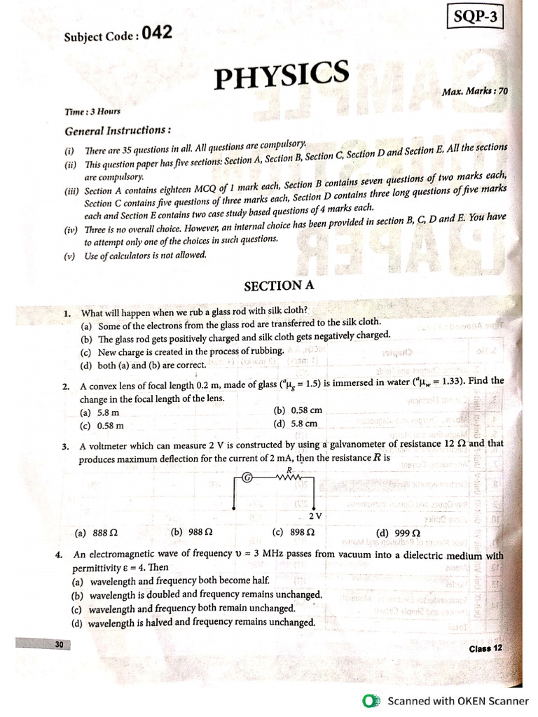 CBSE-XI-Physics Sample Paper 3+solution | PDF