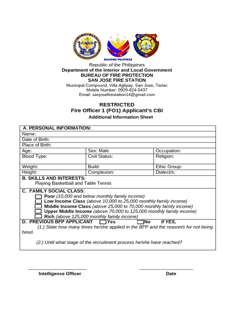 CBI Additional Sheet | PDF