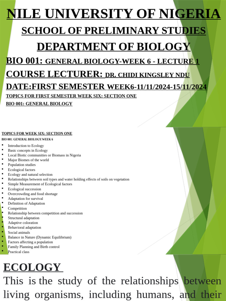 Ecology Basics for Biology Students | PDF | Food Web | Savanna