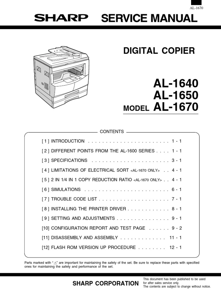 MS Sharp - Al1640 1650 1670 | PDF | Printer (Computing) | Office Equipment
