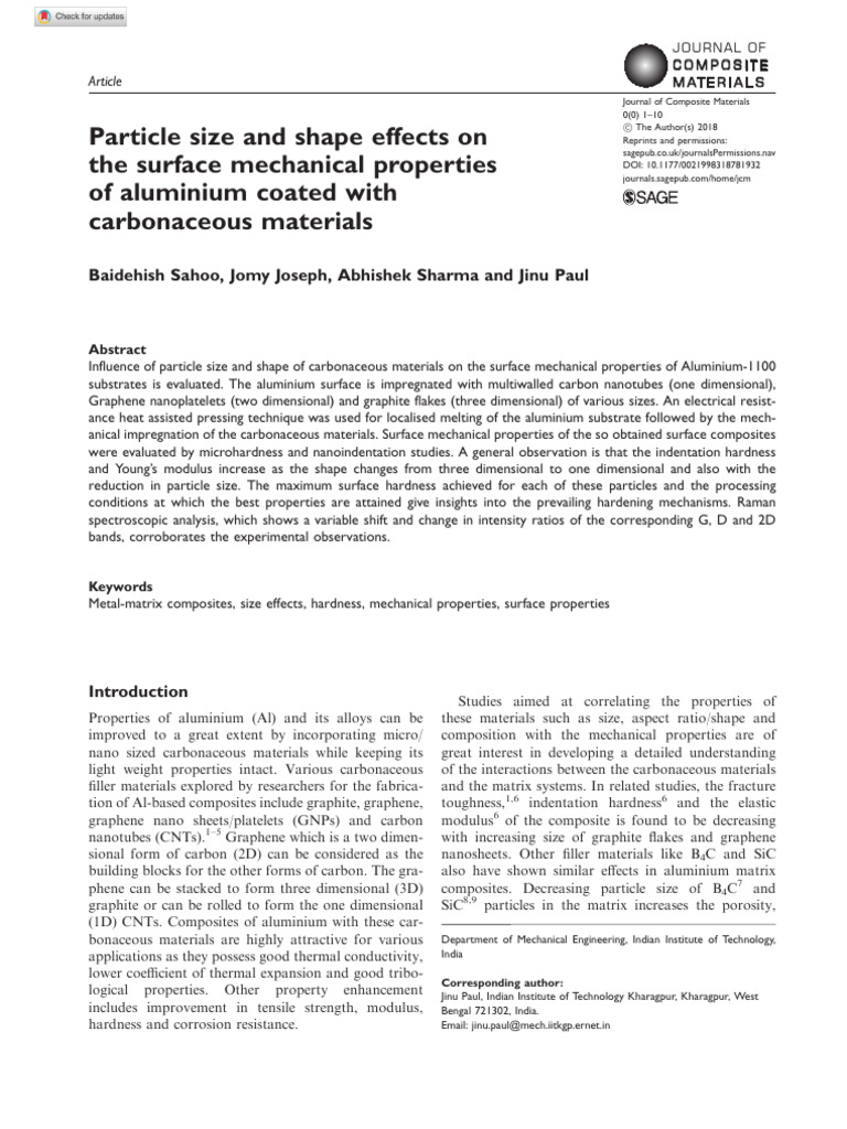 Particle Size Effects on Aluminium Composites | PDF | Composite ...