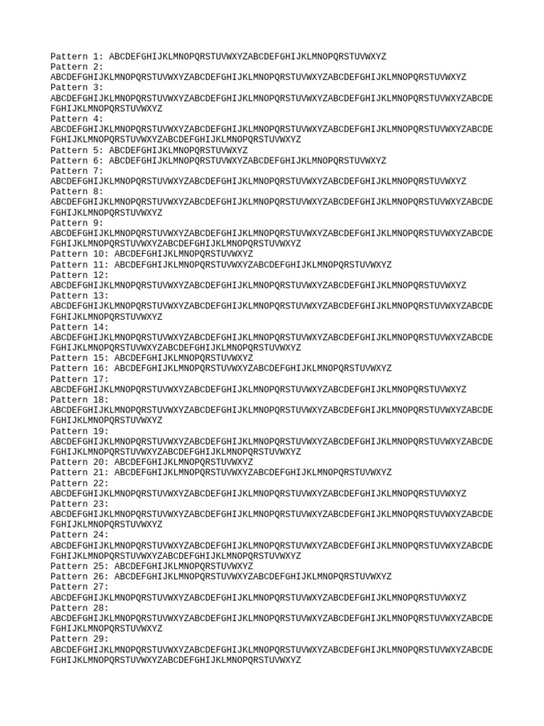 Long Text Patterns File | PDF