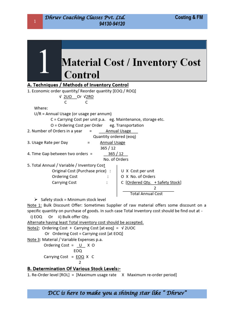 Bcom Costing and FM | PDF | Inventory | Piece Work