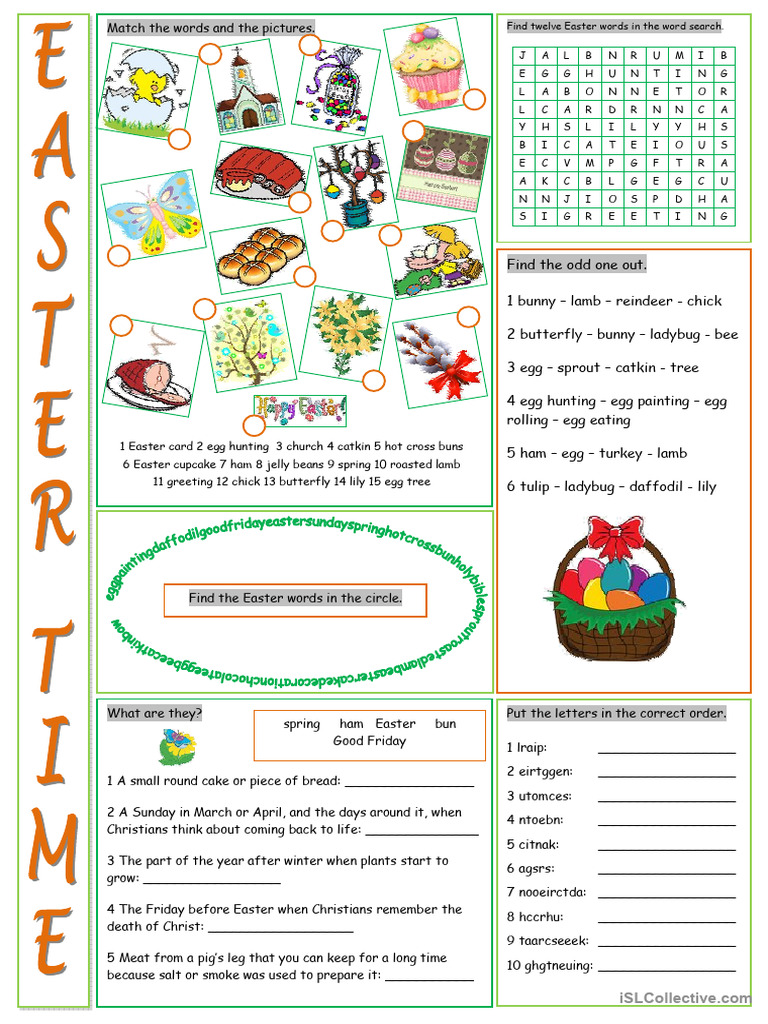 Easter Vocabulary Exercises | PDF | Easter