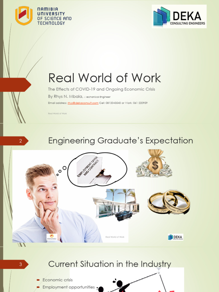 Real World of Work 2020 - NUST - MR Shadu Mbala | PDF