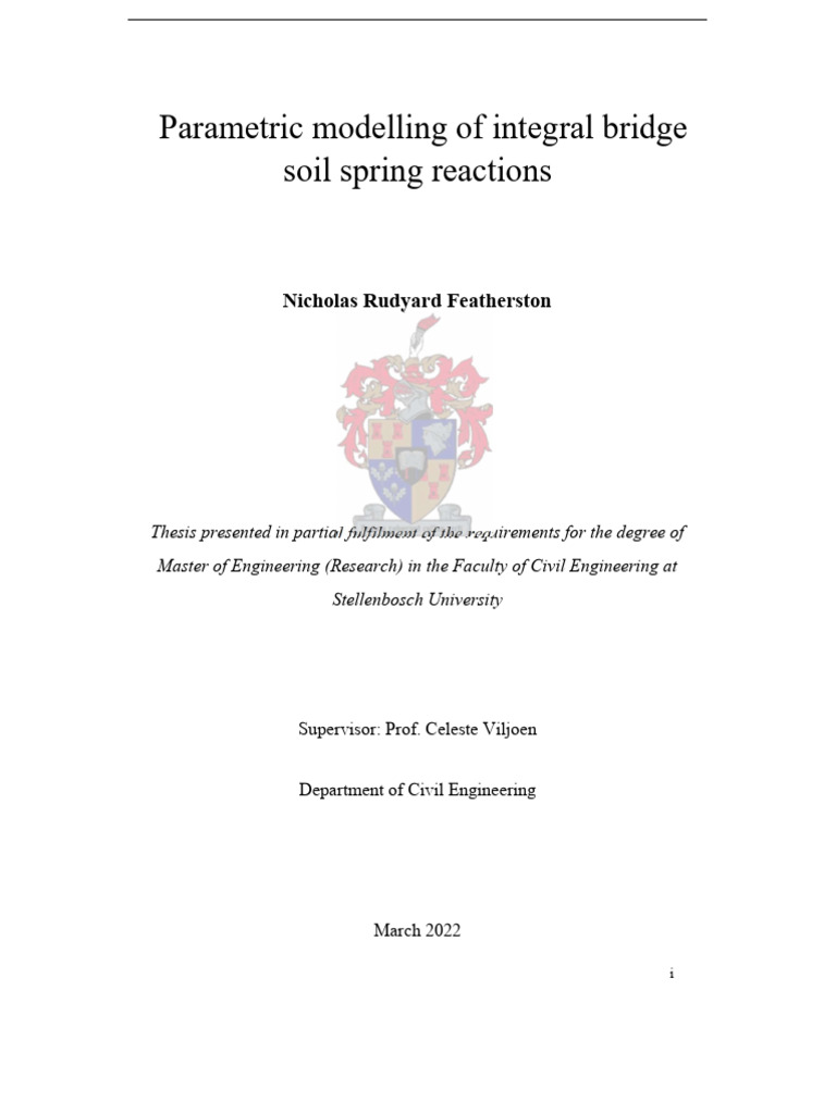 Parametric Modelling of Integral Bridge Soil Spring Reactions ...