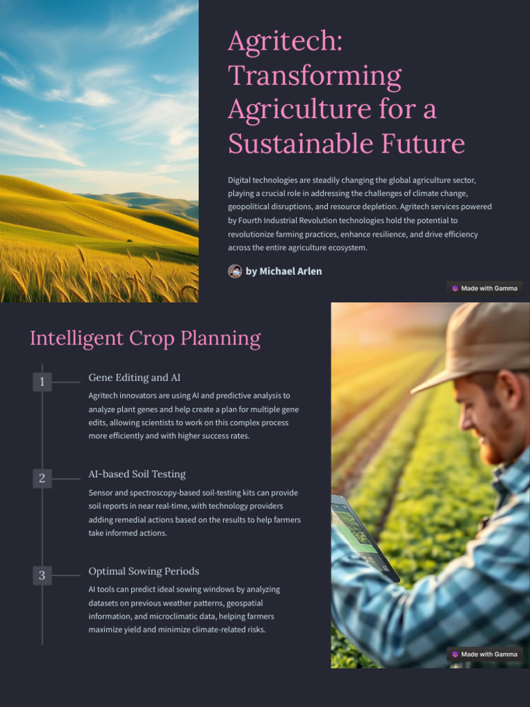 Agritech-Transforming-Agriculture-for-a-Sustainable-Future | PDF | Agriculture | Artificial ...