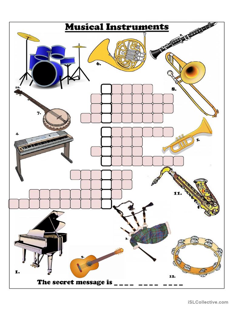 Musical Instruments Crossword | PDF