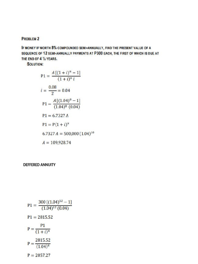 ANNUITY NA | PDF | Present Value | Interest