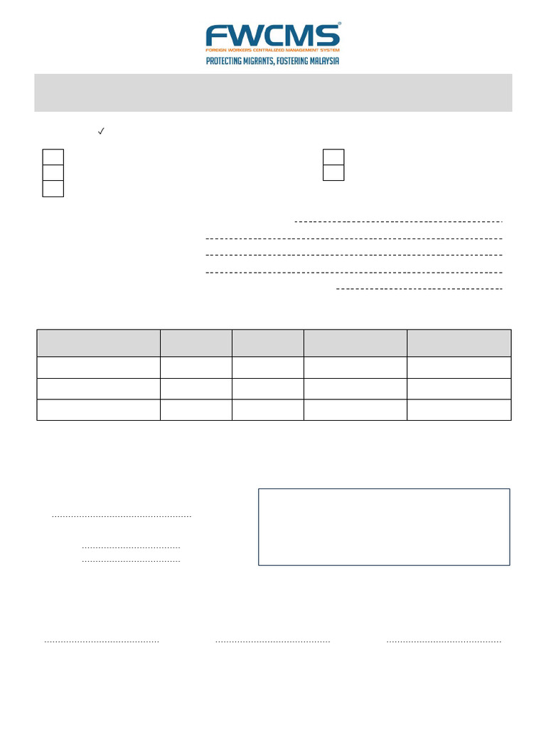 Borang Kemaskini Maklumat FWCMS Majikan - Pelbagai Sektor | PDF