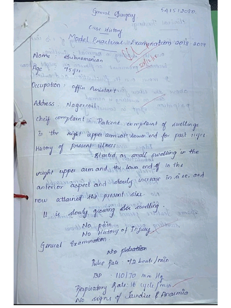 Long and Short Case Writing General Surgery | PDF