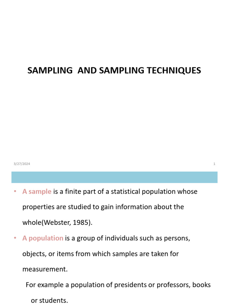 Sampling Techniques | PDF | Sampling (Statistics) | Scientific Method