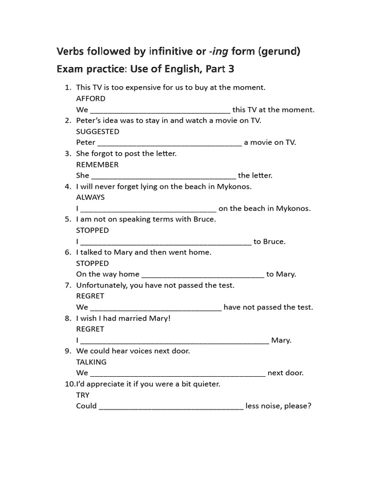 English Sentence Transformation Exercises | PDF