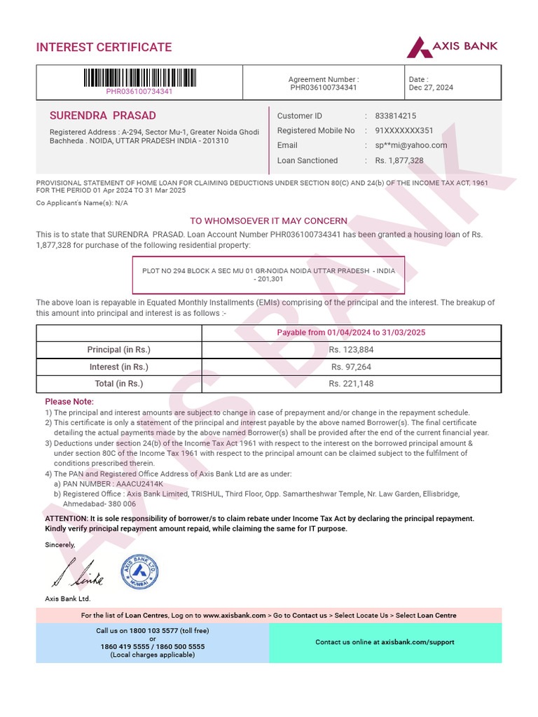 Surendra Prasad Home Loan | PDF | Loans | Interest