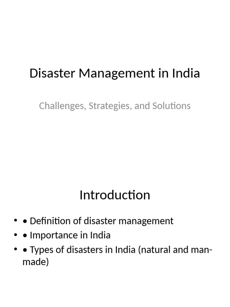 Disaster Management in India | PDF | Emergency Management | Flood