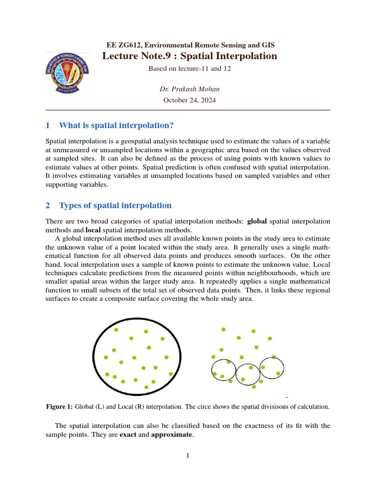 Spatial Interpolation Techniques | PDF | Spatial Analysis | Interpolation