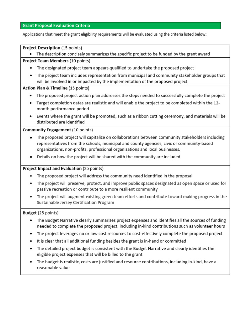 ACE Grants Program Evaluation Criteria | PDF | Evaluation | Community