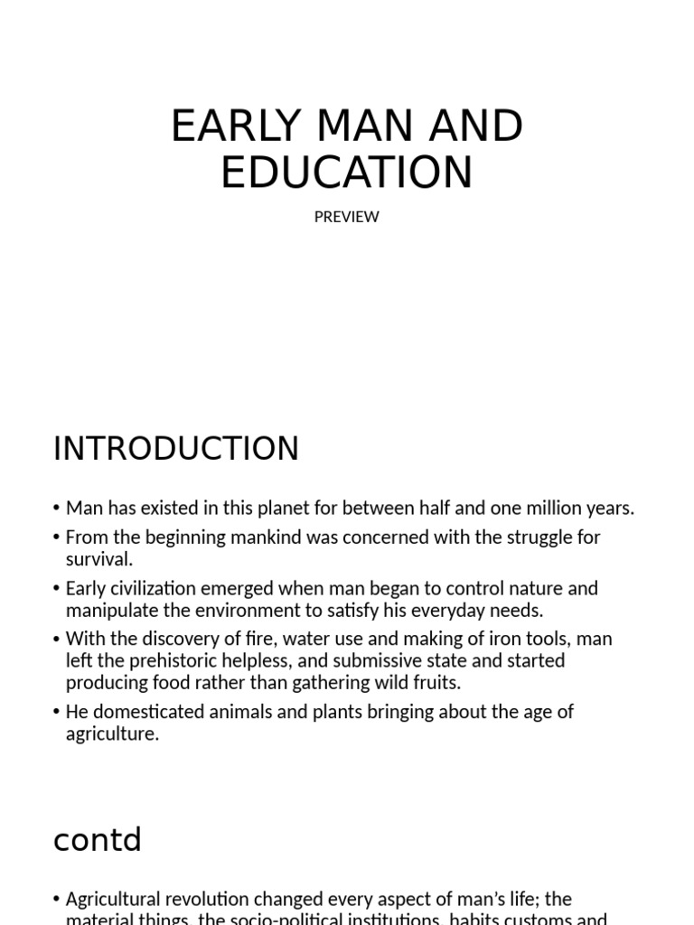 Early Man's Education and Civilization | PDF | Ancient Egypt | Civilization