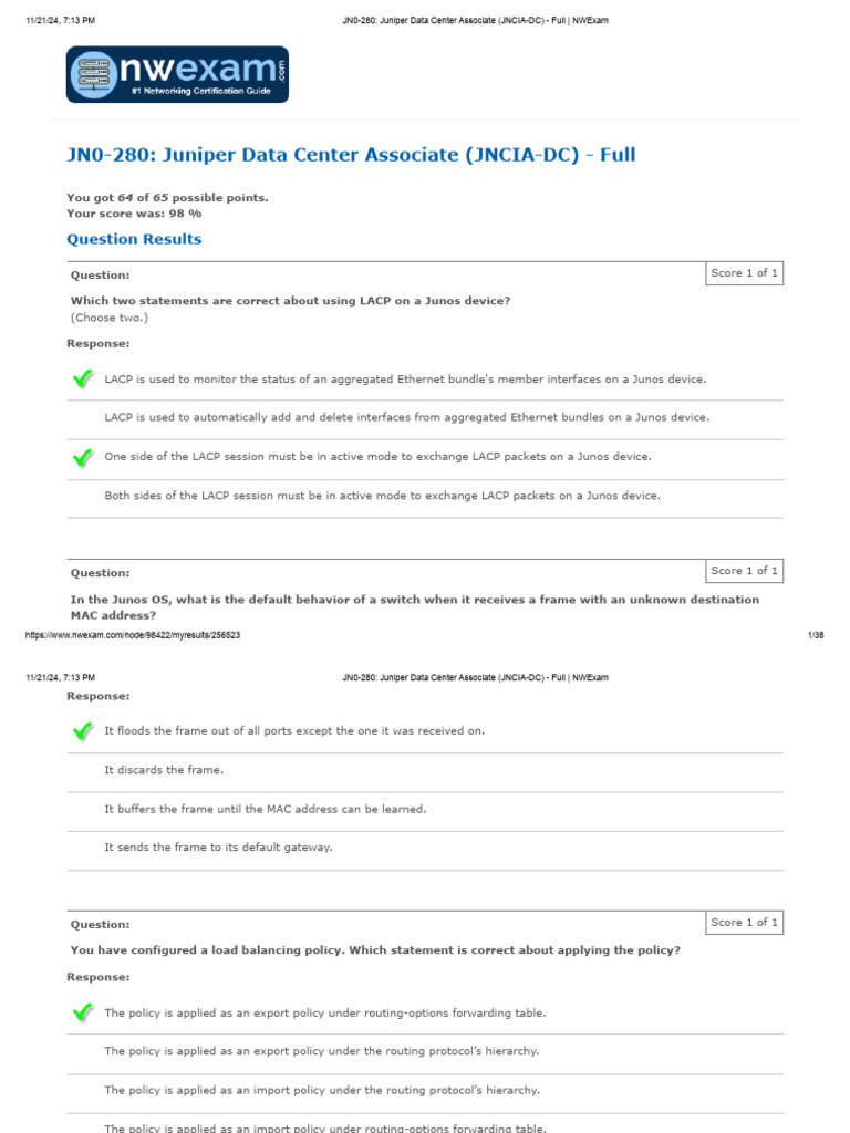 JUNIPER DATA CENTER QUESTIONS | PDF | Computer Network | Routing