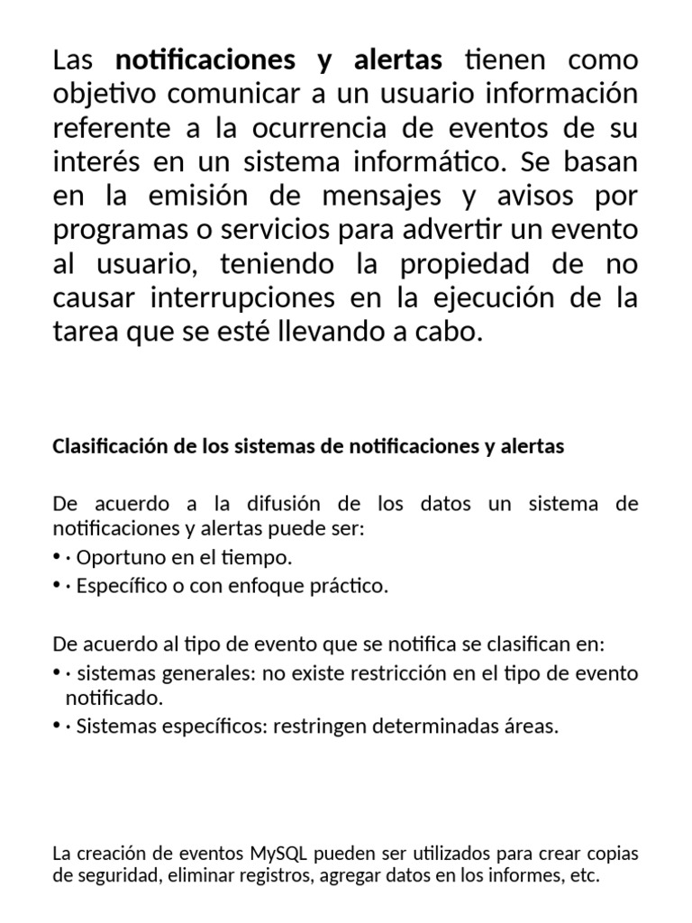 Notificaciones y Alertas | PDF
