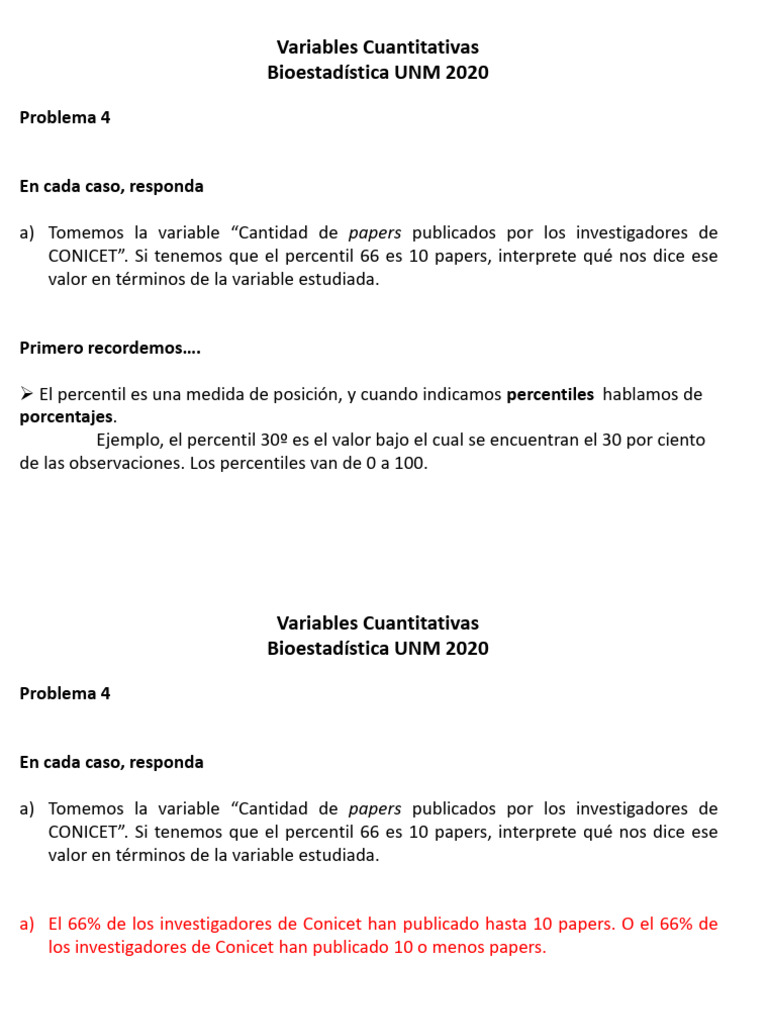 Guía N°3 - Ejercicios Resueltos - Variables Cuantitativas | PDF | Cuantil | Mediana