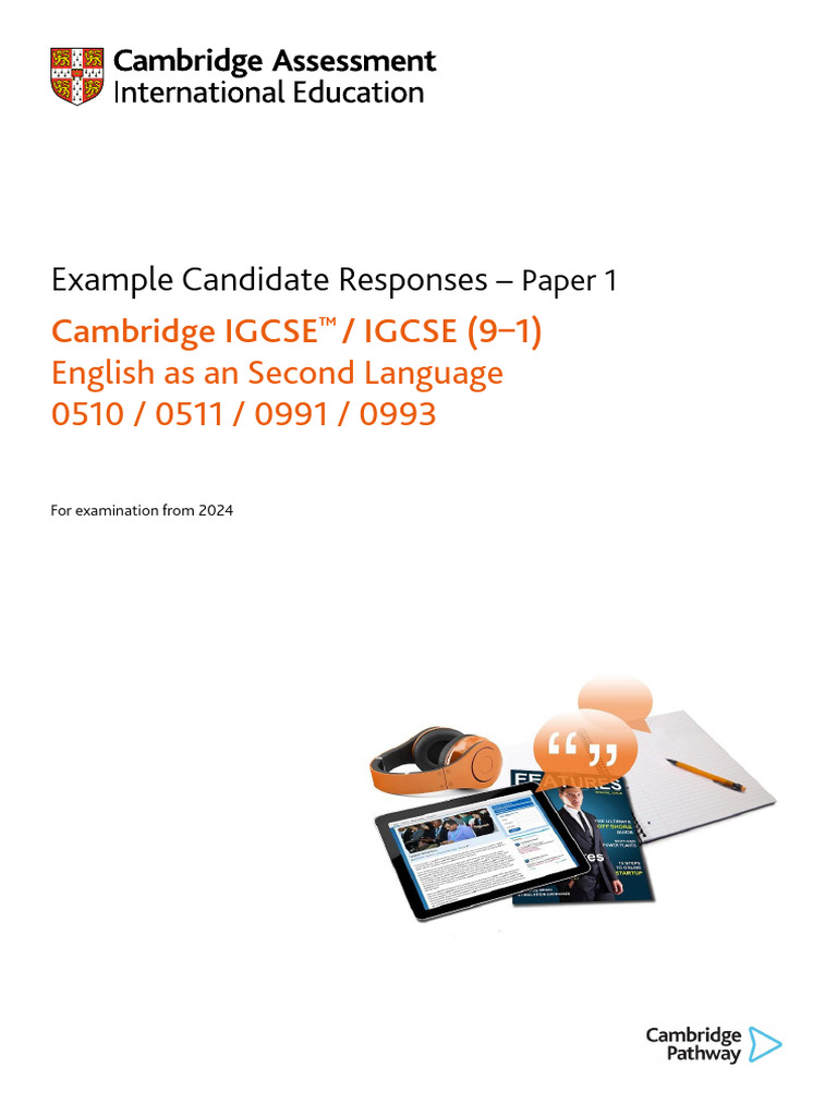 0510 Example Candidate Responses Paper 1 (For Examination From 2024 ...