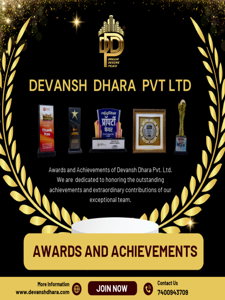 Awards and Achievements of Devansh Dhara Pvt. Ltd. | PDF