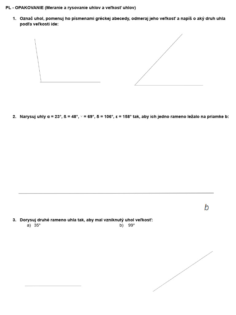 Opakovanie (Uhly) 2 | PDF