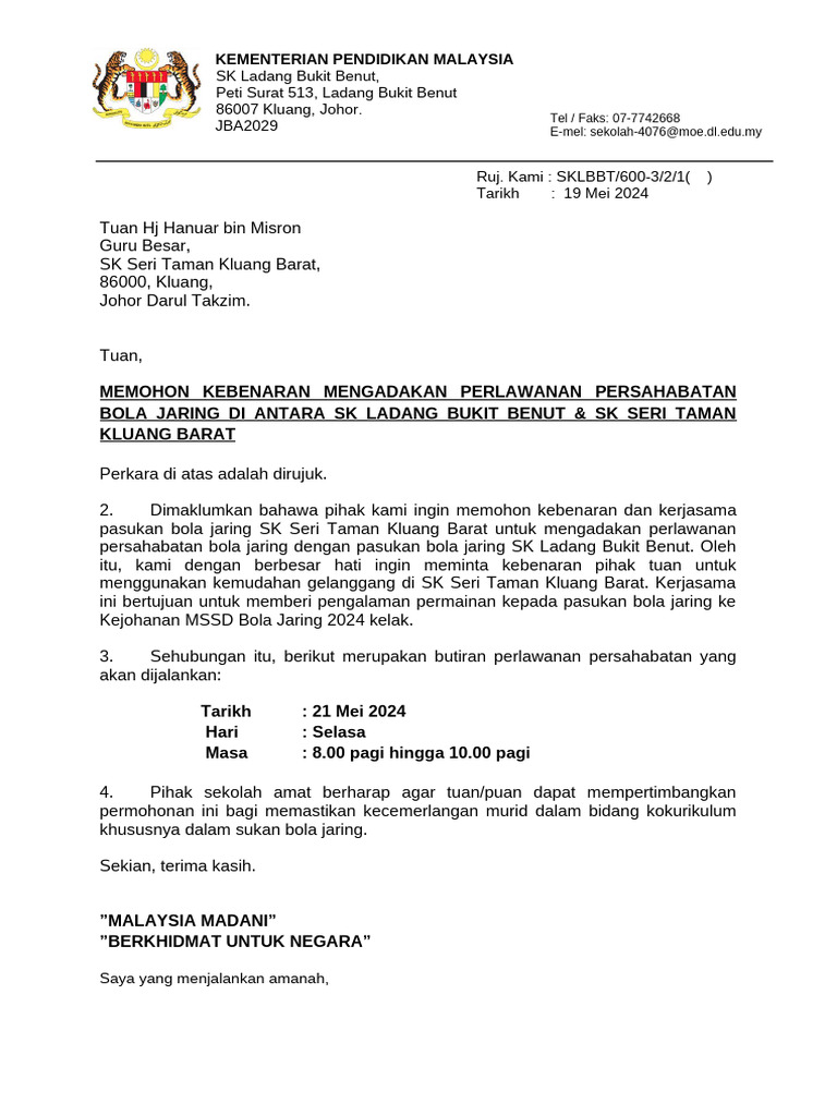 Surat Rasmi Jemputan Stakba | PDF