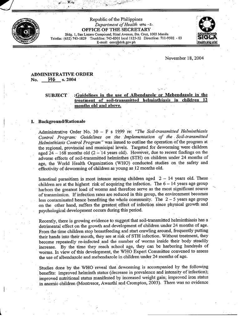 Administrative Order No. 176 S. 2004 | PDF