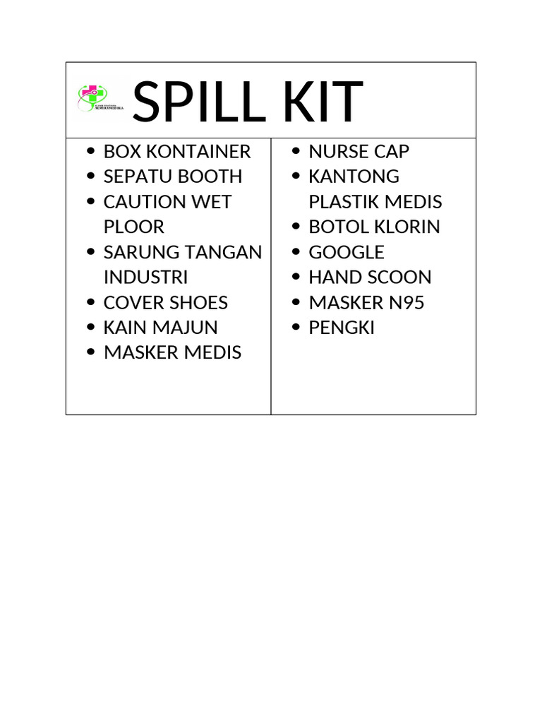SPILL KIT | PDF