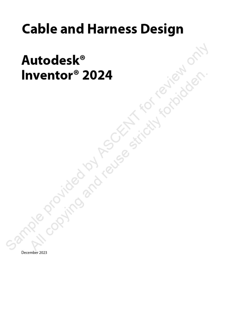 Inventor 2024 Cable and Harness Design | PDF | Electrical Connector ...