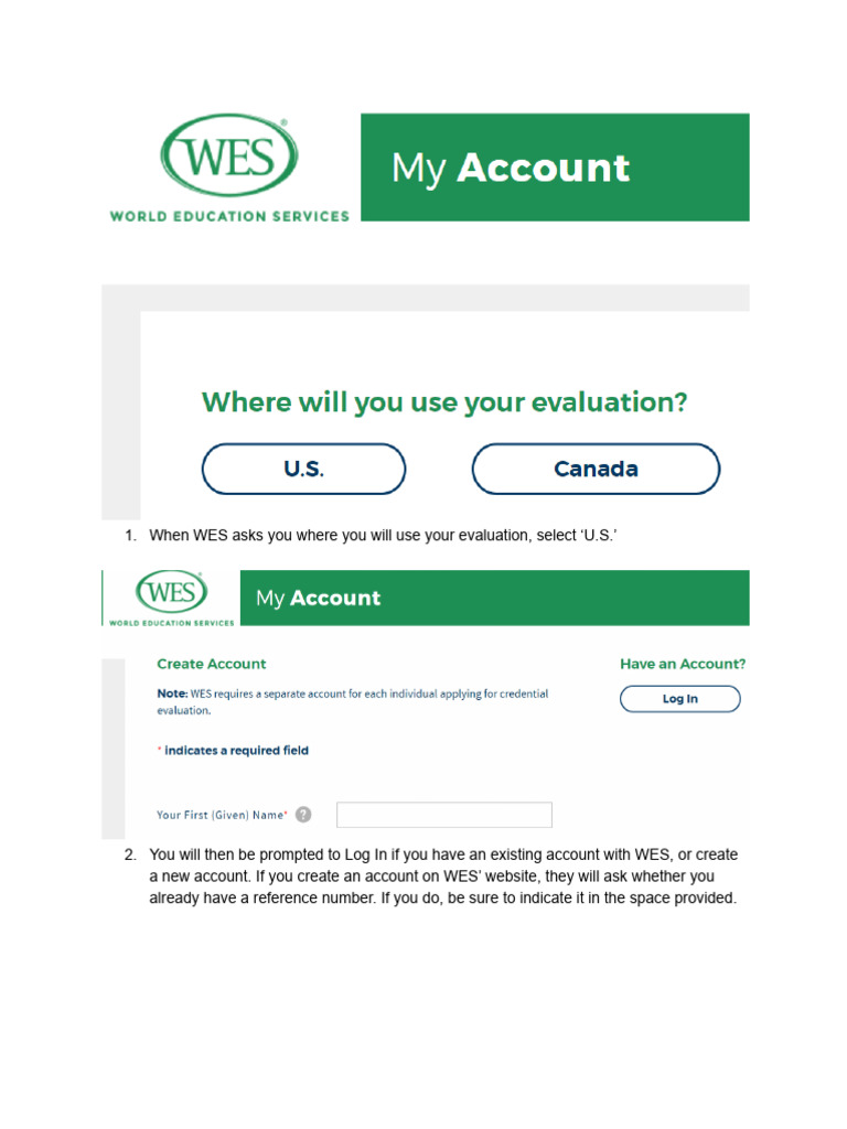 guide WES Evaluation | PDF