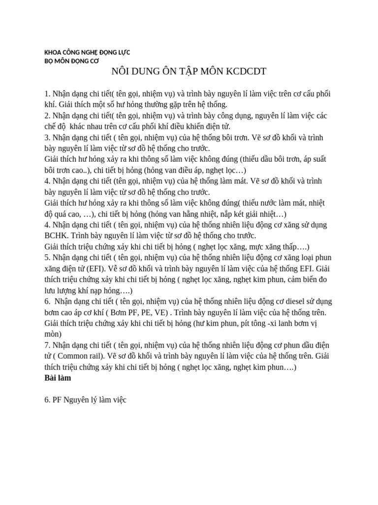 NỘI DUNG ÔN TẬP - KCDC - DHOT17c | PDF