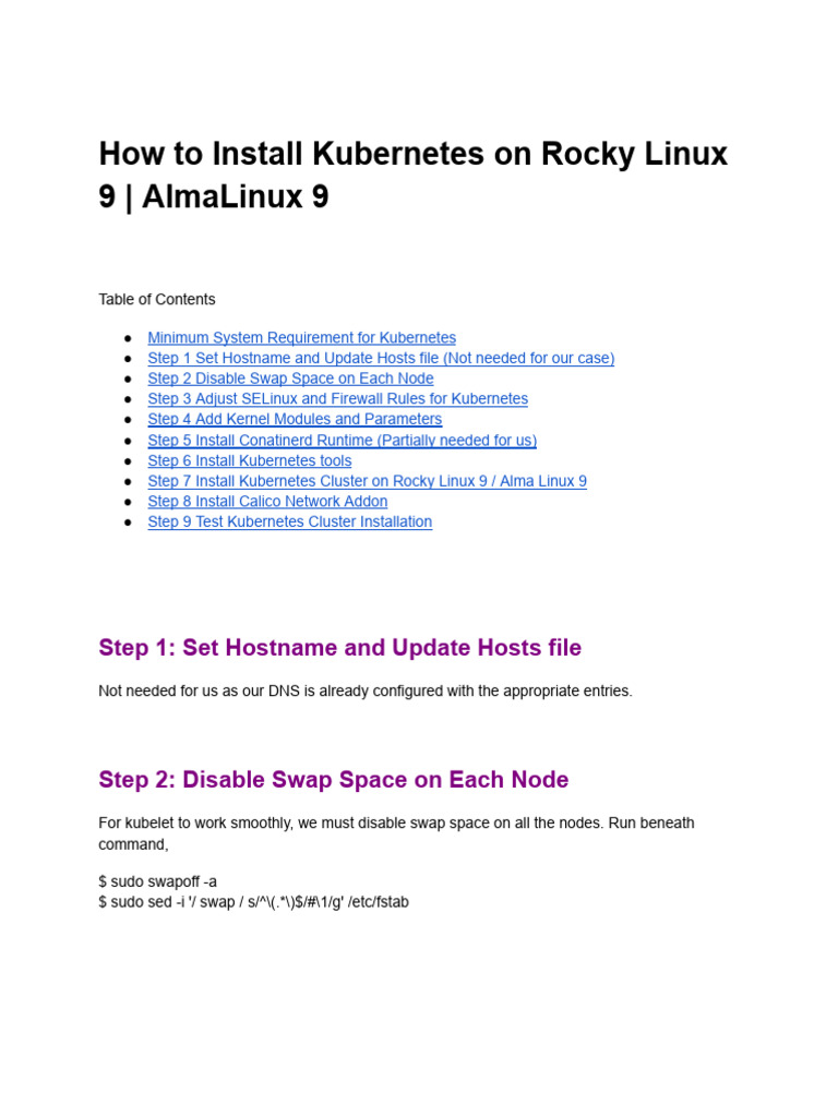 K8s Installation On Rocky Linux | PDF | Computing | Operating System Families