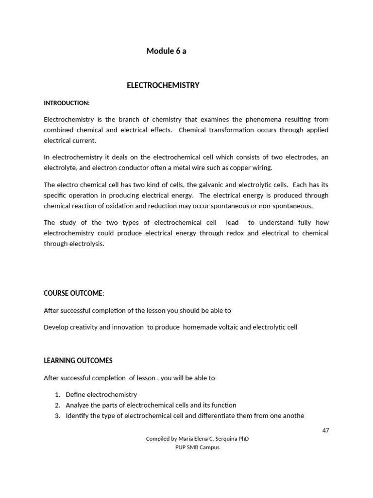 Understanding Electrochemical Cells | PDF | Electrochemistry | Redox