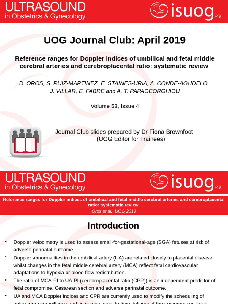 UOG Journal Club: April 2019 | PDF | Fetus | Medical Ultrasound