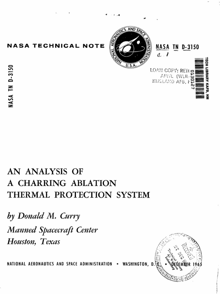 An Analysis of A Charring Ablation Thermal Protection System | PDF ...