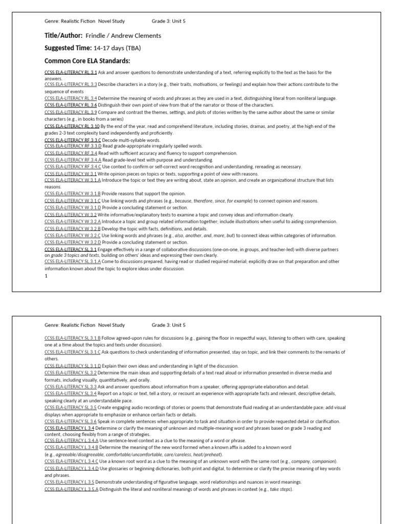 Frindle: A Novel Study for Grade 3 | PDF | Reading Comprehension