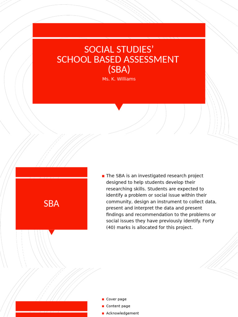 Social Studies' Sba Guide-1 | PDF | Sampling (Statistics) | Family
