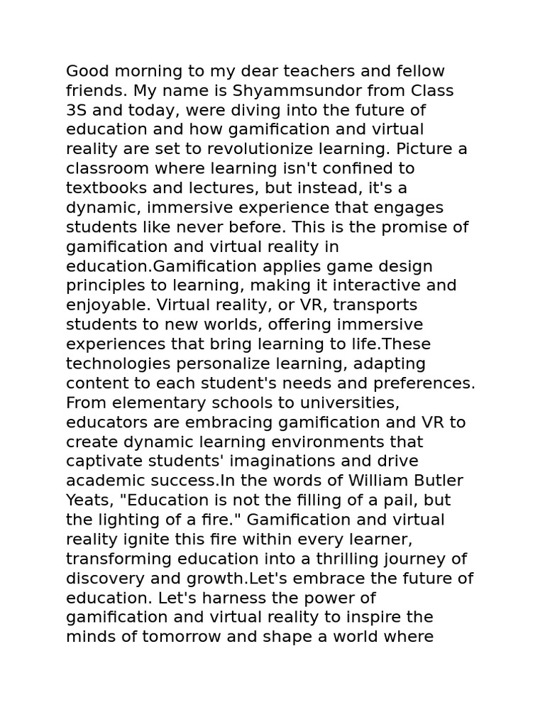 Gamification and Virtual Reality | PDF