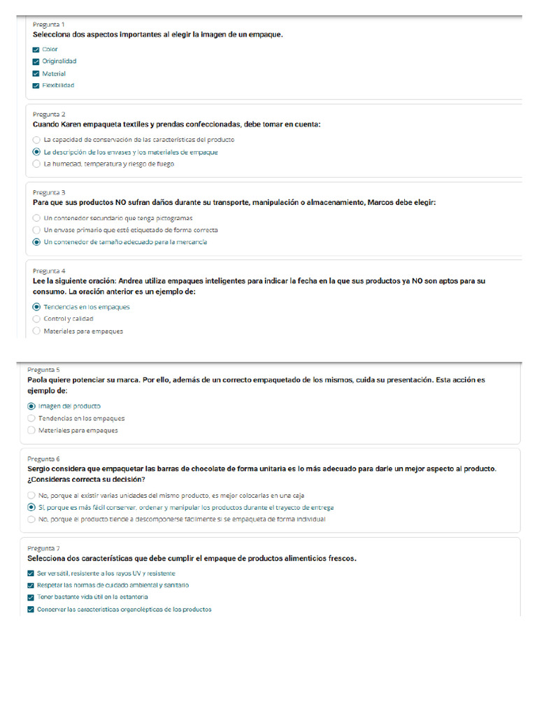 Examen Resuelto de Empaquetado Capacitate para El Empleo | PDF