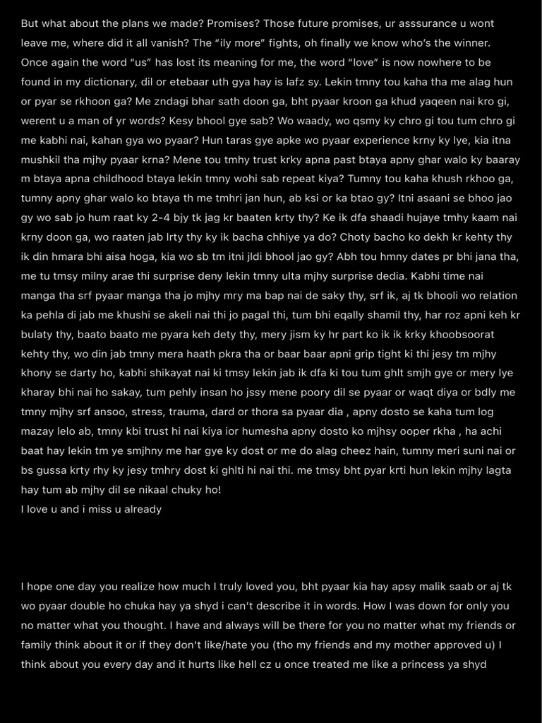 But What About the Plans We Made Promises Those Future Promises… | PDF