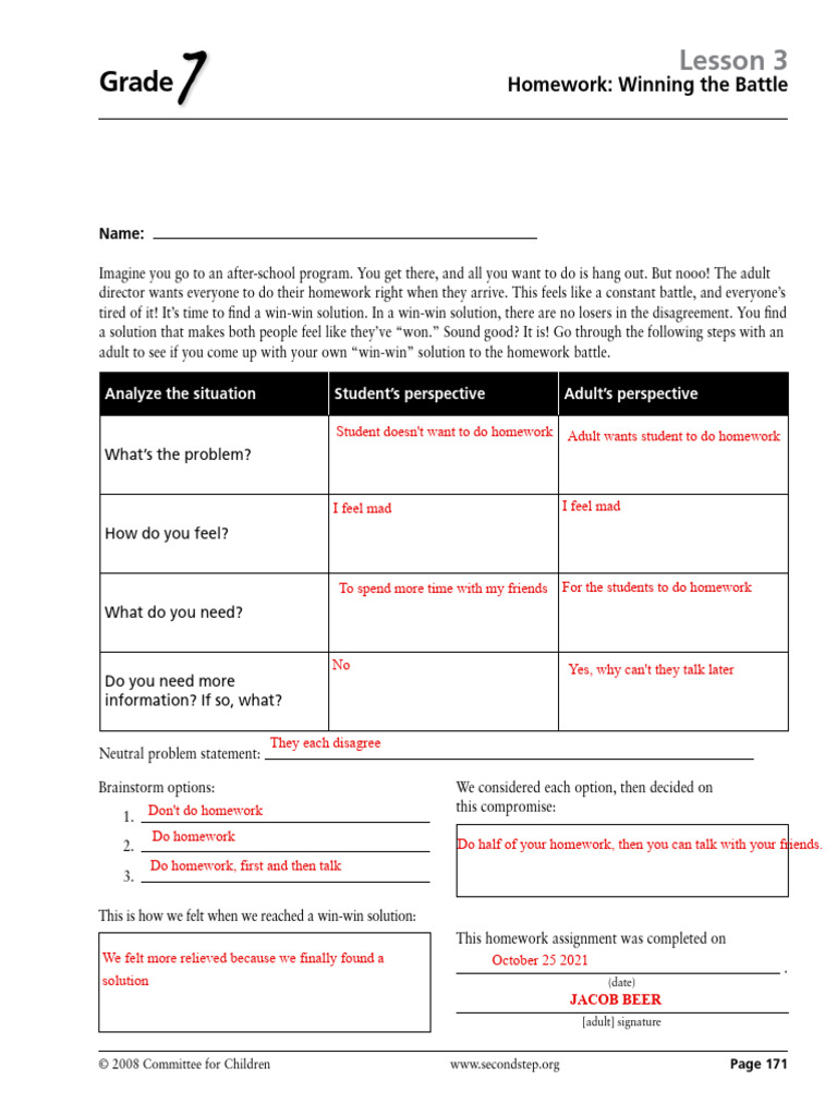Jacob Beer - Winning The Battle | PDF | Homework