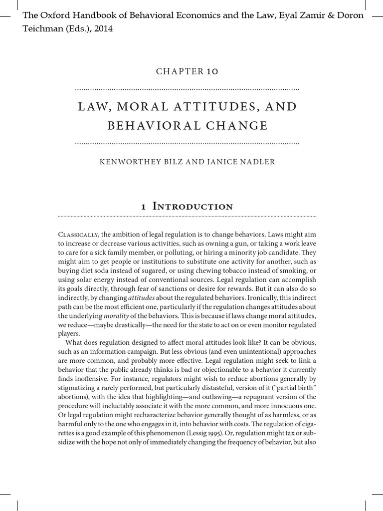 Law Moral Attitudes and Behavioural Change | PDF | Smoking | Attitude ...