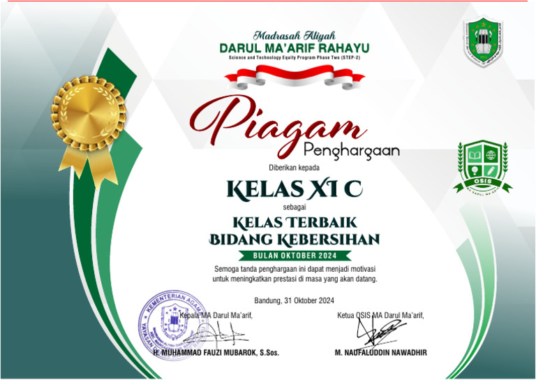 piagam kebersihan | PDF