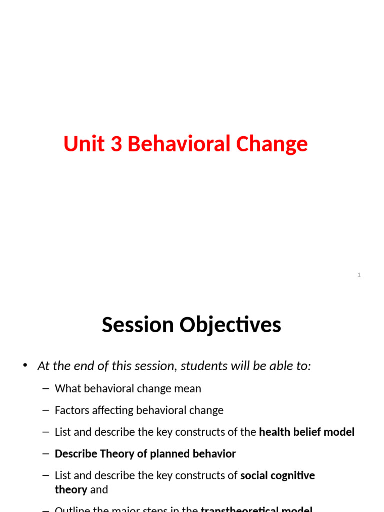 Behavioral Change Theories Overview | PDF | Intention | Behavior